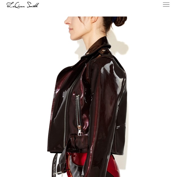 LaQuan Smith | Jackets & Coats | Laquan Smith Chocolate Pvc Moto Jacket ...